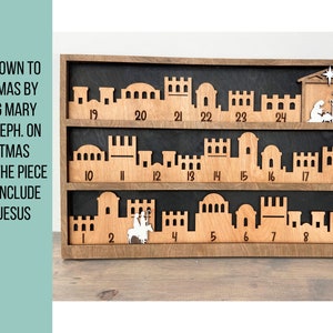 Nativity Advent Calendar, Jesus Countdown, Religious Holiday Sign ...