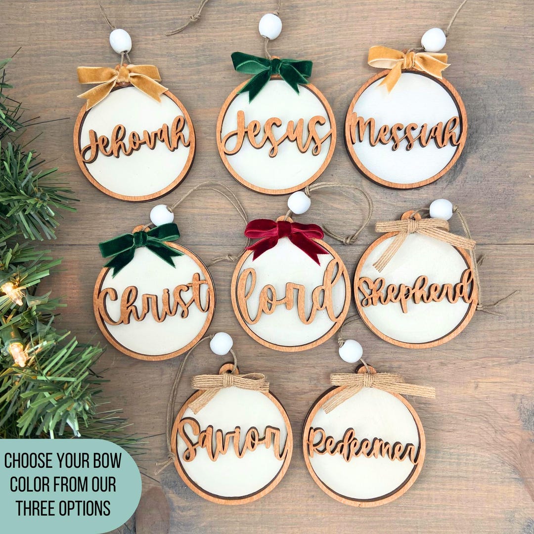 Jesus Name Ornaments, Christ Centered Christmas, Velvet Ornaments ...