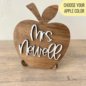 Teacher Desk Name Plate, Desktop Teacher Apple Sign, Teacher ...