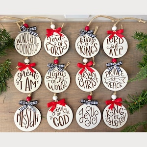Names of Jesus Ornament, Christ Centered Ornament, 12 Days of Christmas ...