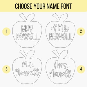 Teacher Desk Name Plate, Desktop Teacher Apple Sign, Teacher ...