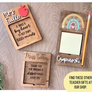 Boho Teacher Appreciation Gift, Sticky Note Holder, Teacher End of ...