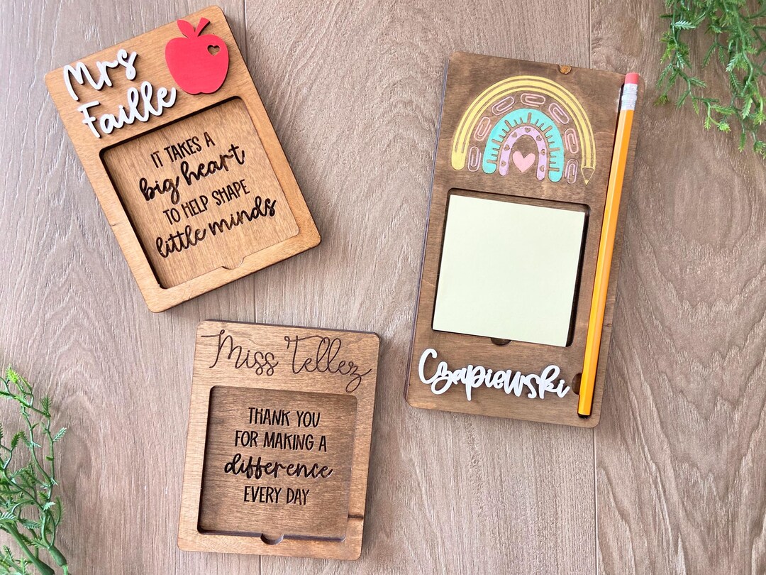 Sticky Note Holder, Teacher Appreciation Week Gift, Teacher Desk ...