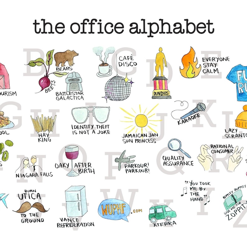 THE OFFICE Alphabet Printable | 120x80cm | 47"x31.5" - Etsy