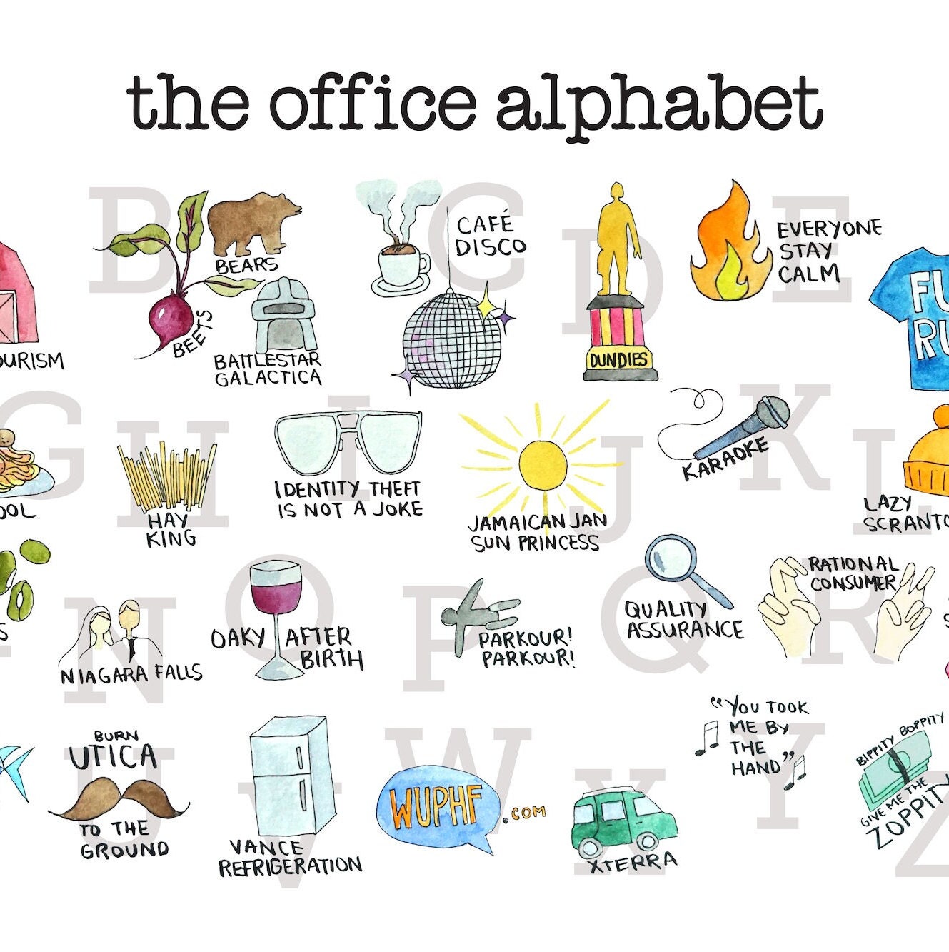 THE OFFICE Alphabet Printable | 120x80cm | 47"x31.5" - Etsy