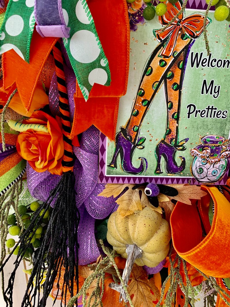 Skeleton Halloween Wreath for Front Door, Halloween Eyeball Decor ...