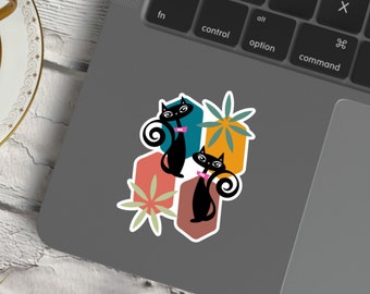 Retro Atomic Cat Stickers - Etsy