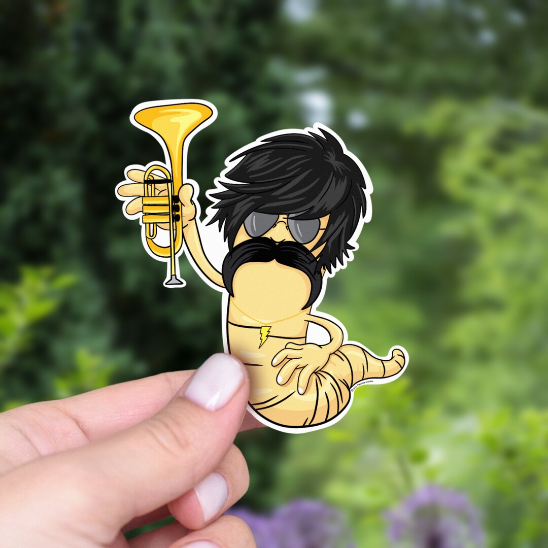 Worm With Moustache Sticker Funny Vinyl Stickers Decals for - Etsy