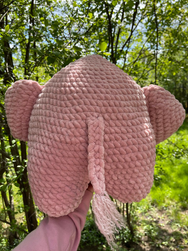 Crochet Jumbo Chunky Elephant Amigurumi Plushie Stuffed Animal Handmade ...