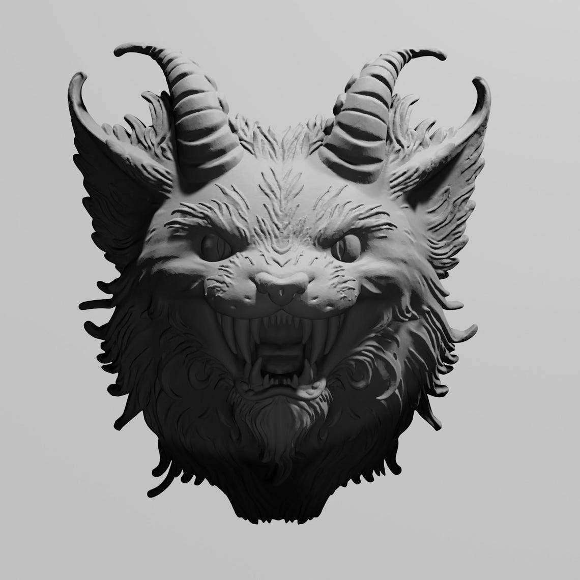 Horned Cat STL 3D Print File, Wild Caracal STL Downloads (set of 2) - Etsy