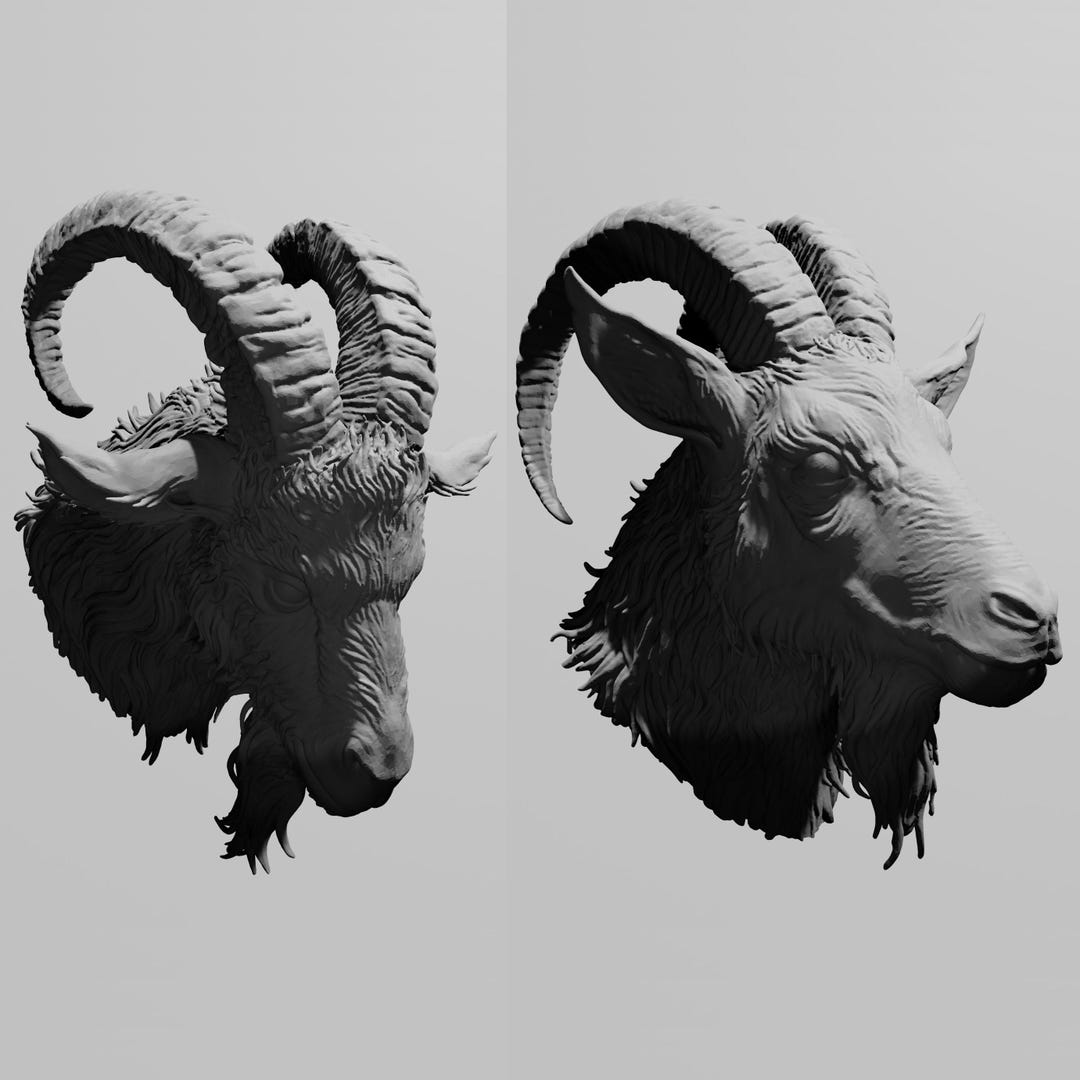Baphomet Head STL 3D Print File, Demon Goat STL Downloads (set of 2) - Etsy