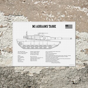 M1 Abrams Tank Blueprint Wall Poster (unframed) - Etsy