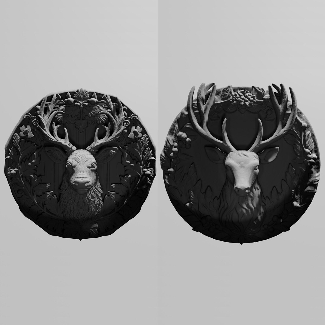 Decorative Deer Plate STL 3D Print Files (set of 2) - Etsy