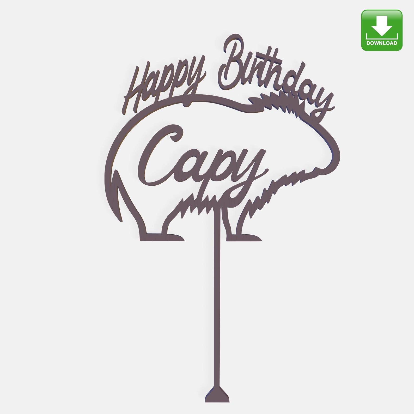 Happy Birthday Capy Cake Topper STL File Download for 3D Print - Etsy