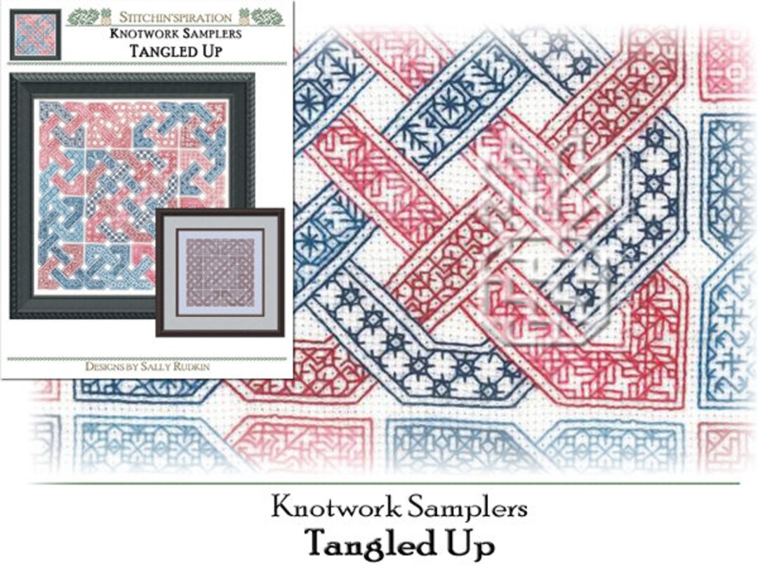 Tangled up - Needlework, Blackwork, Blackwork Fill Sampler, Knotwork, Knotwork Samplers ...