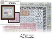 CRAZY PATCH Blackwork / Backstitch Pattern / Chart Counted Cross Stitch Geometric Patchwork ...