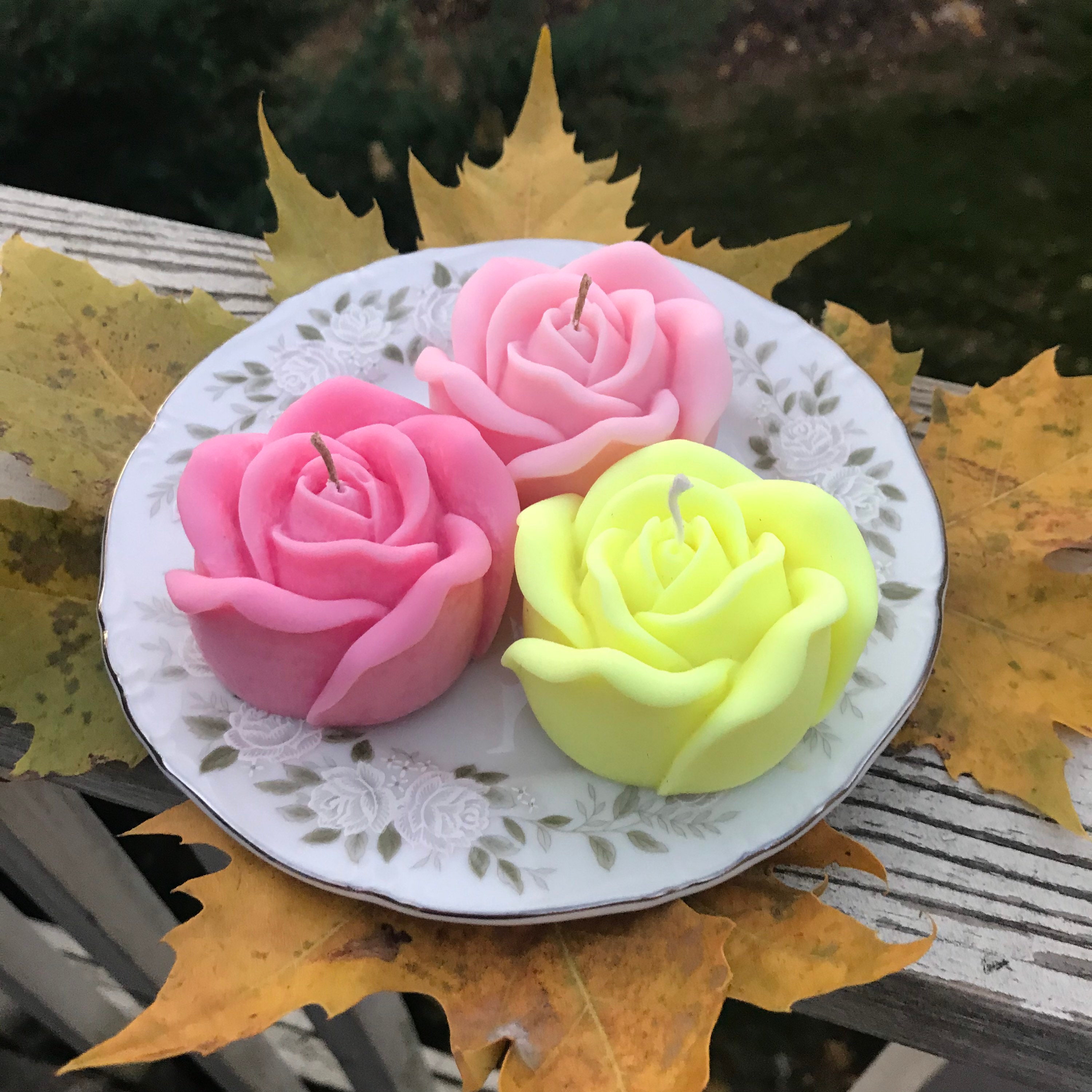 Rose Shaped Candle - Etsy