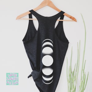 Mystical Shirts Moon Phases Back Print Witchy Shirts Gothic Tank Tops ...