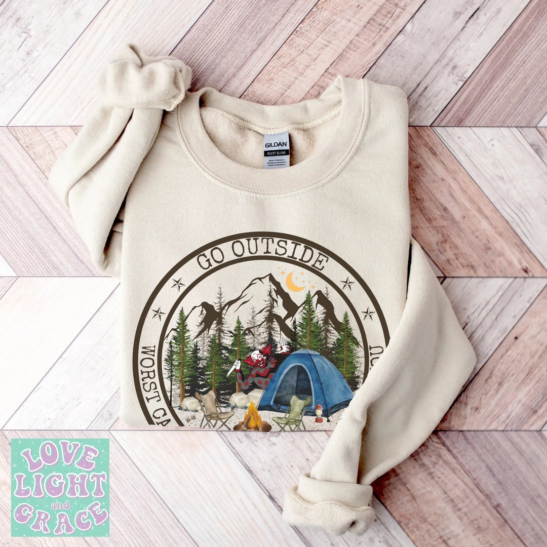 Worst Case Scenario Clown Sweatshirt Camping Shirt Trendy Clowns ...