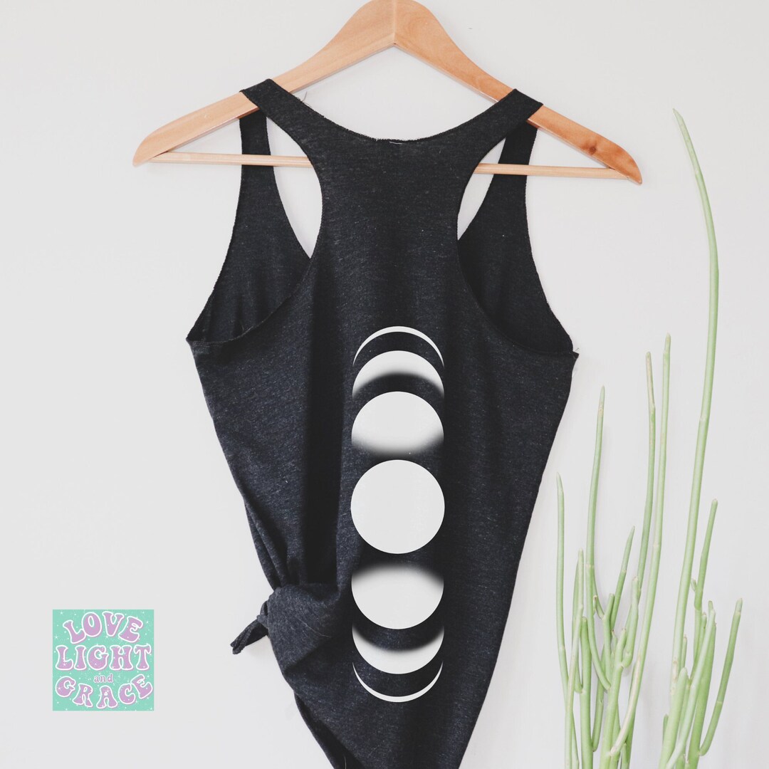 Mystical Shirts Moon Phases Back Print Witchy Shirts Gothic Tank Tops ...