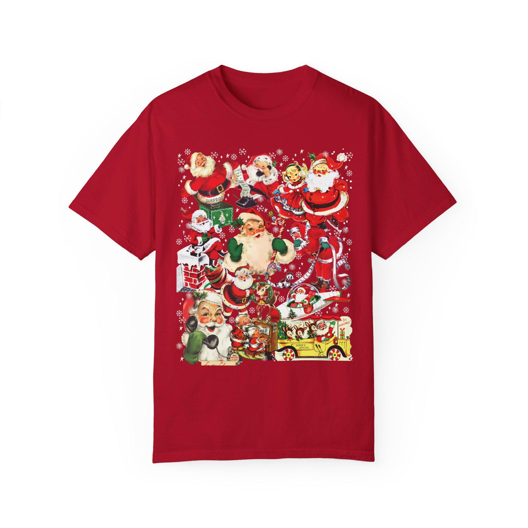 Retro Santa Shirt Comfort Colors Retro Christmas Shirt Vintage Style ...