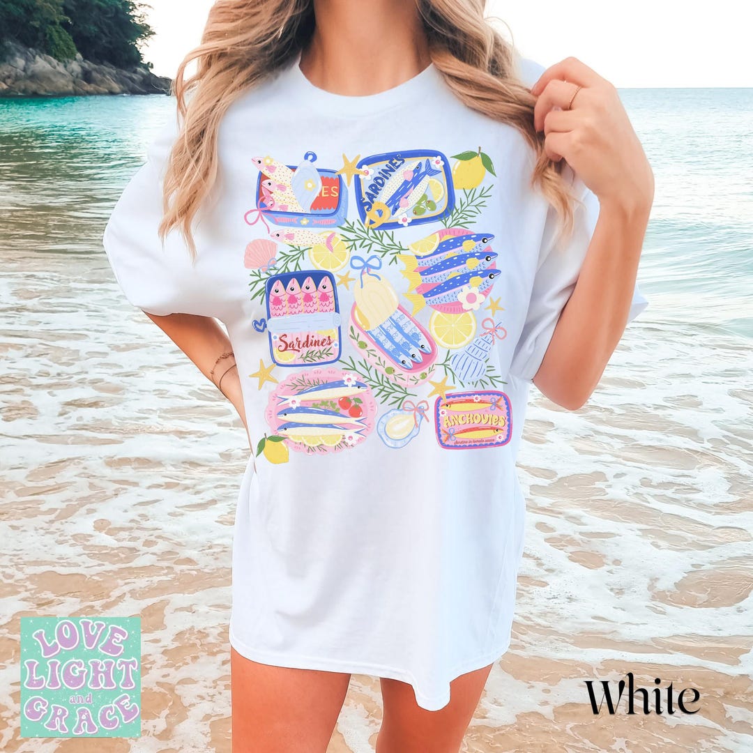 Sardines Shirt Sardine Shirts Tinned Fish Tshirt Coastal Aesthetic ...