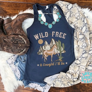 Cowgirl Tank Top Country Western Shirt Boho Desert Vintage Style Summer ...