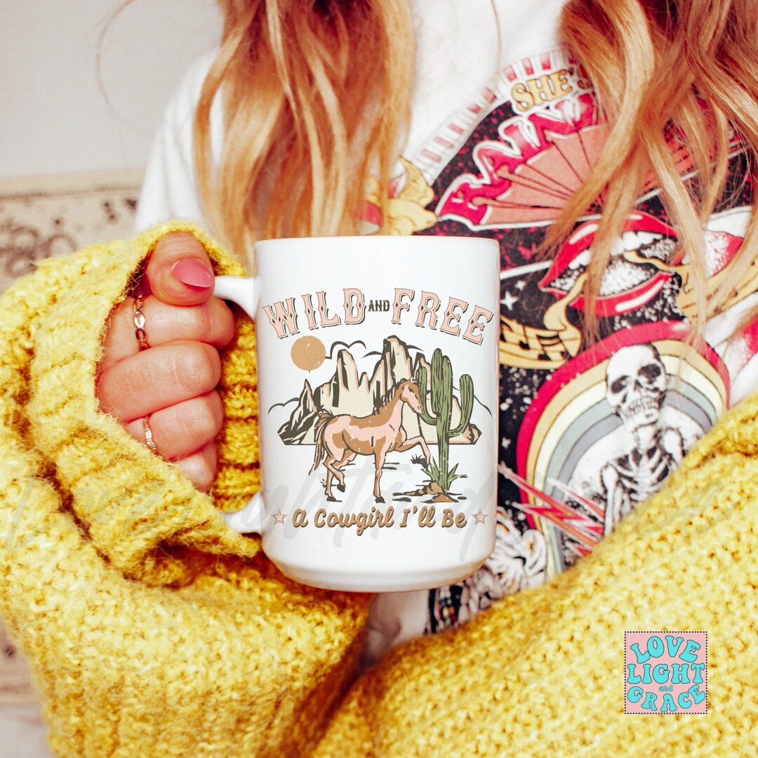 Retro Cowgirl Mug Desert Cowboy Vintage Style Coffee Cup Southwestern ...