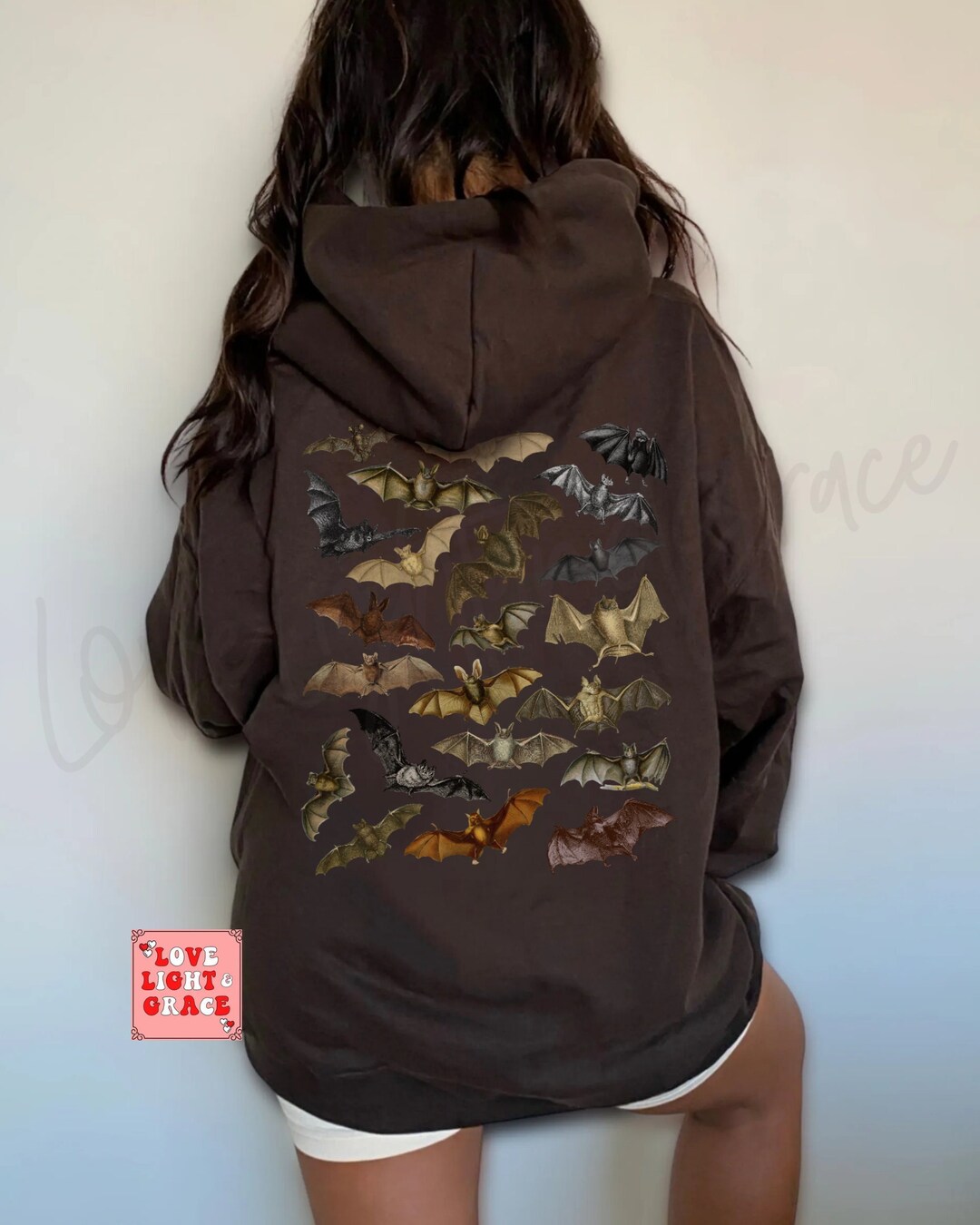 Goth Hoodies Vintage Halloween Bats Goblincore Dark Academia Gothic It ...