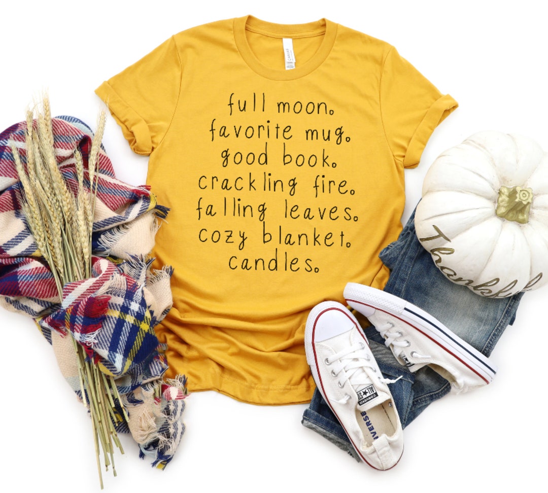 Fall is My Favorite, Full Moon Shirt, Book Lover Shirt, I Love Fall, My ...