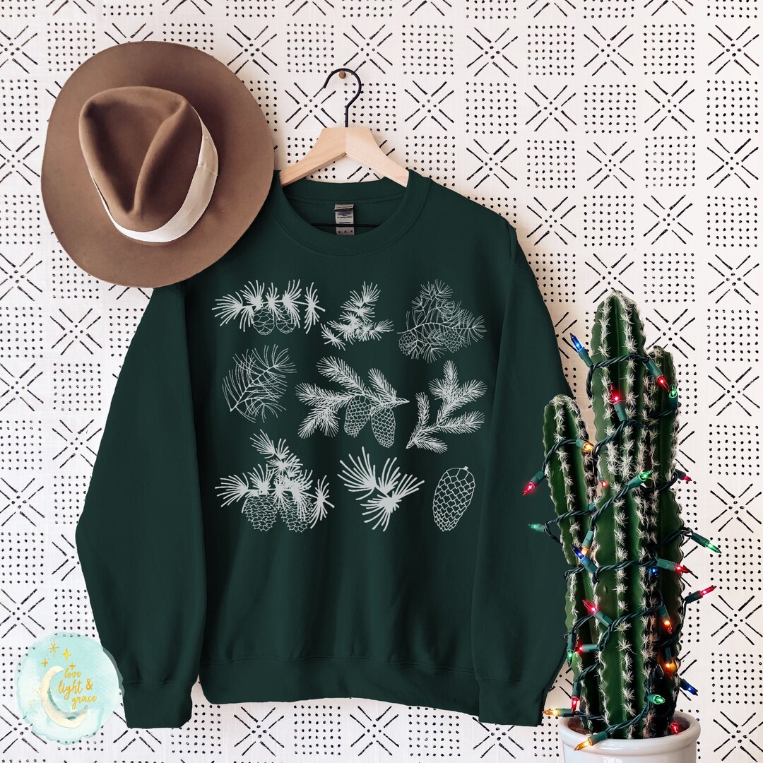 Pine Cones Sweatshirt Fall Sweater Christmas Pullover Trees Crewneck ...