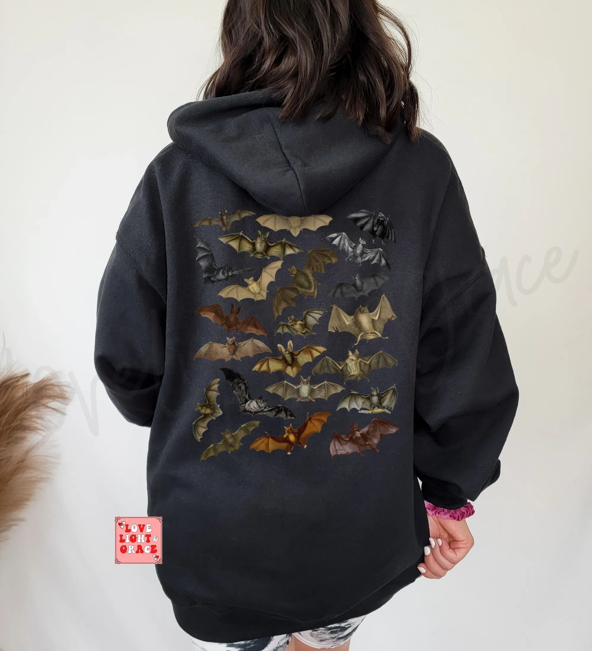 Goth Hoodies Vintage Halloween Bats Goblincore Dark Academia Gothic ...