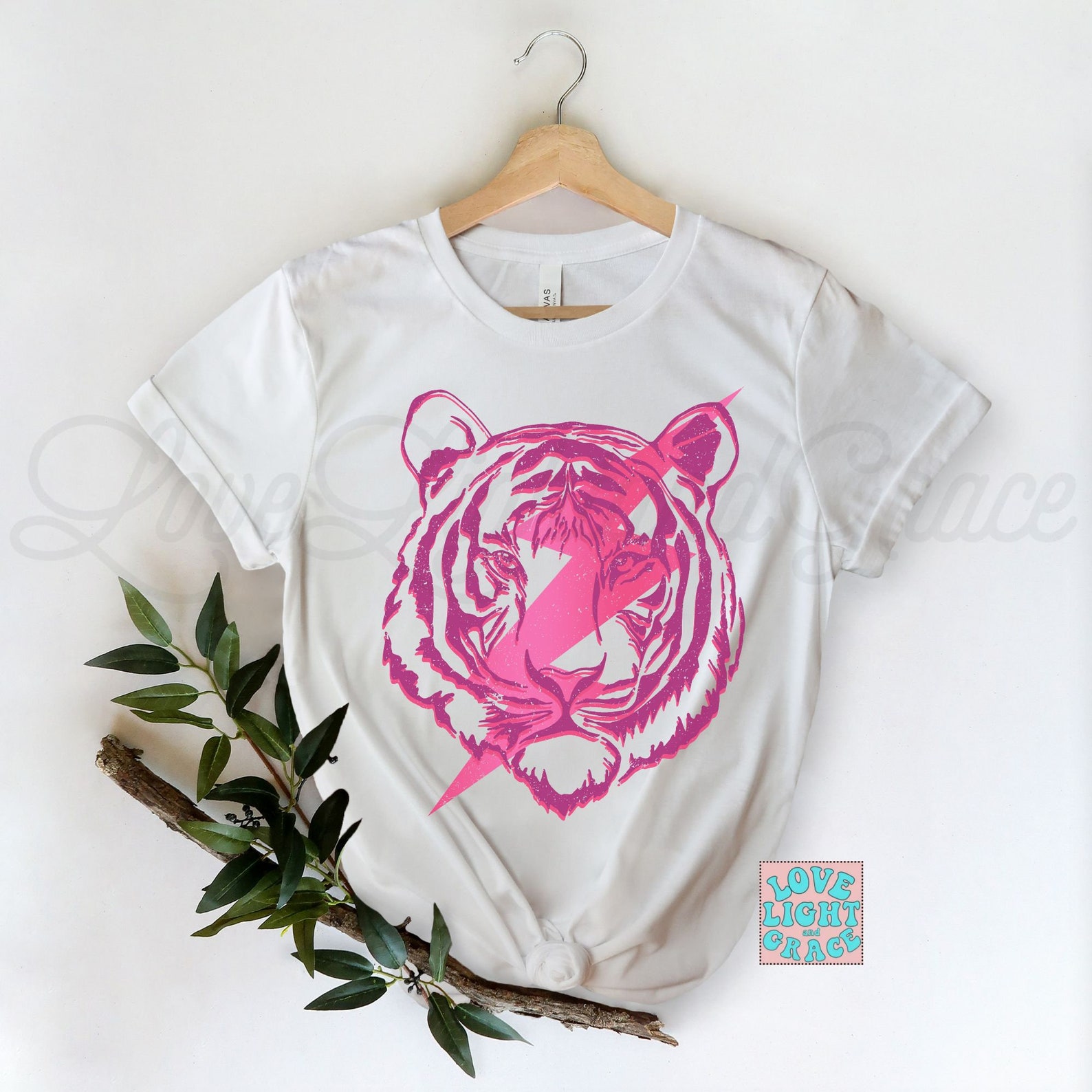 Pink Tiger Shirt Lightning Bolt Tshirt Trendy Aesthetic Tiger - Etsy