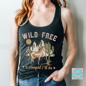 Cowgirl Tank Top Country Western Shirt Boho Desert Vintage Style Summer ...