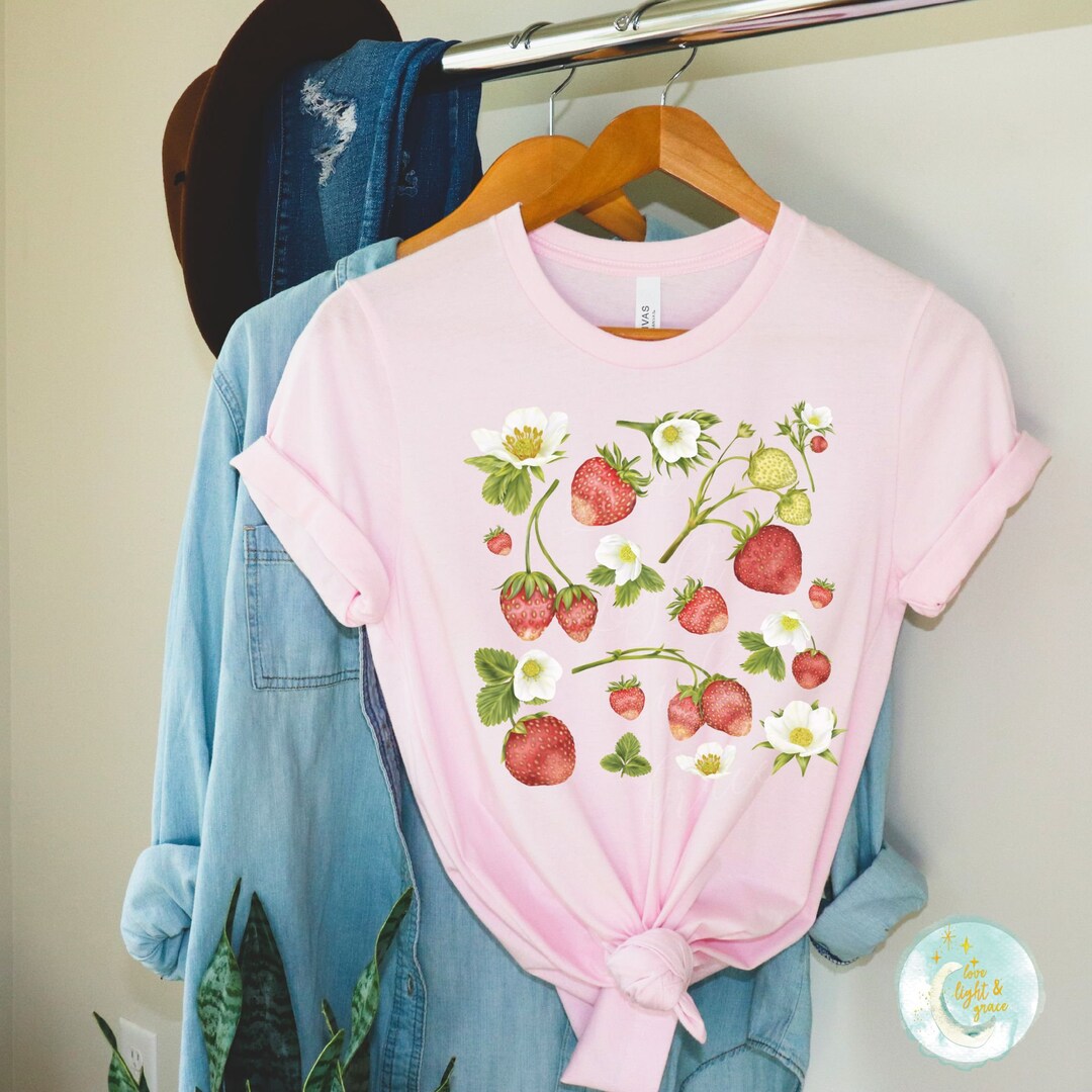Camisa de fresa Ropa Cottagecore Fresa Estética Cottage Core Camisa de ...