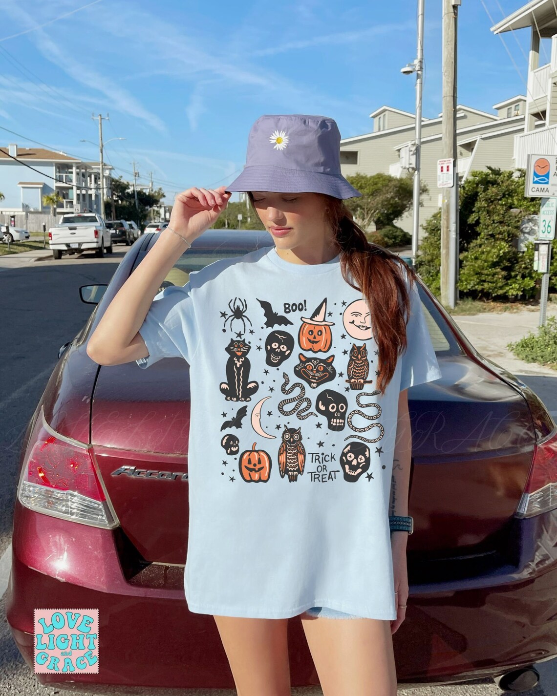 Halloween Doodles Spooky Retro Vintage Halloween Shirt Fall Apparel ...