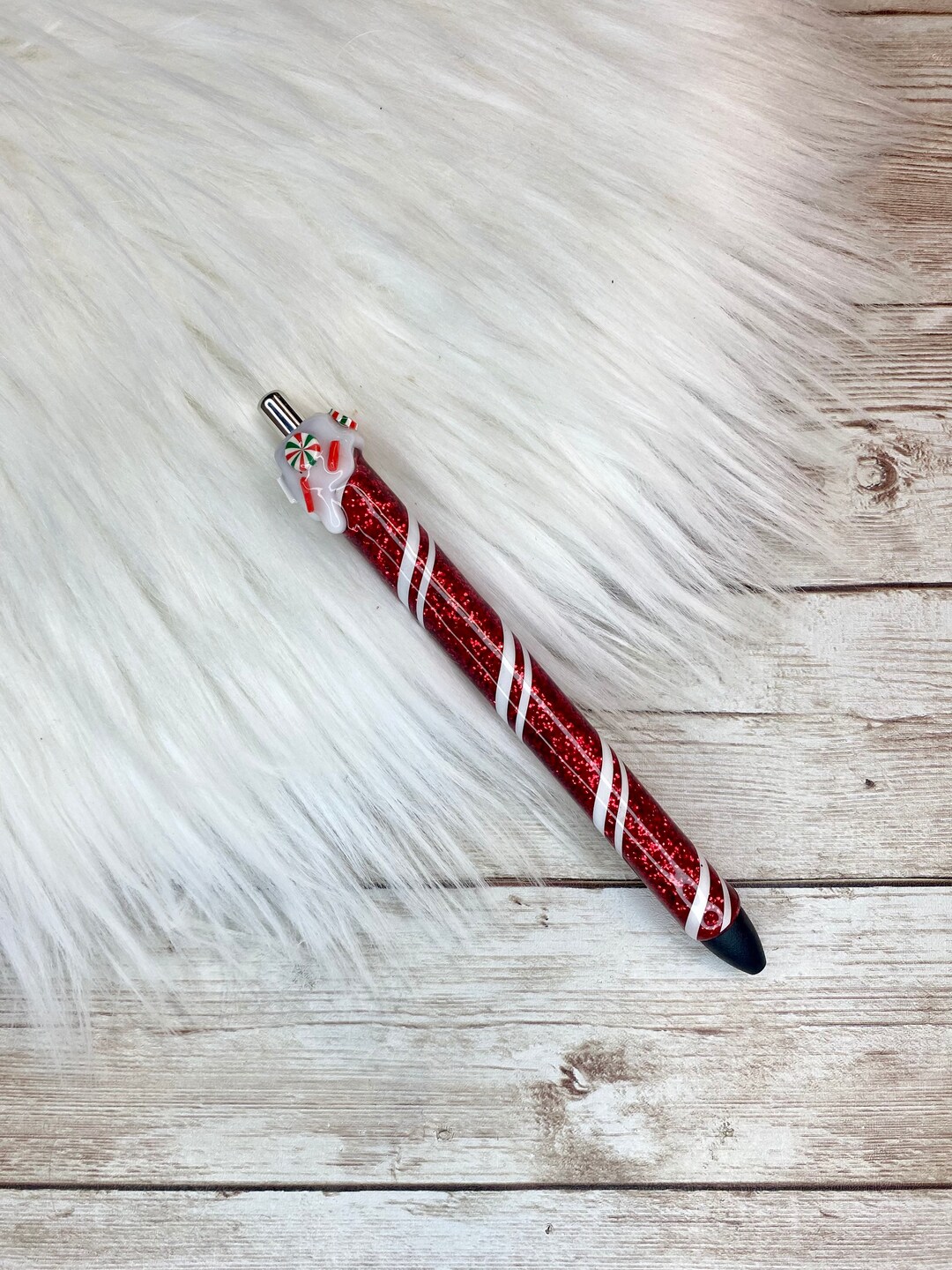 Christmas Glitter Pen Candy Cane Glitter Pen Custom Glitter - Etsy