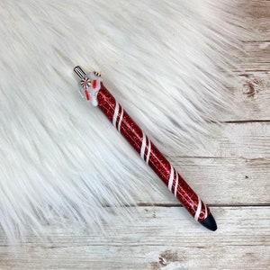 Christmas Glitter Pen, Candy Cane Glitter Pen Custom, Glitter Pen Epoxy ...