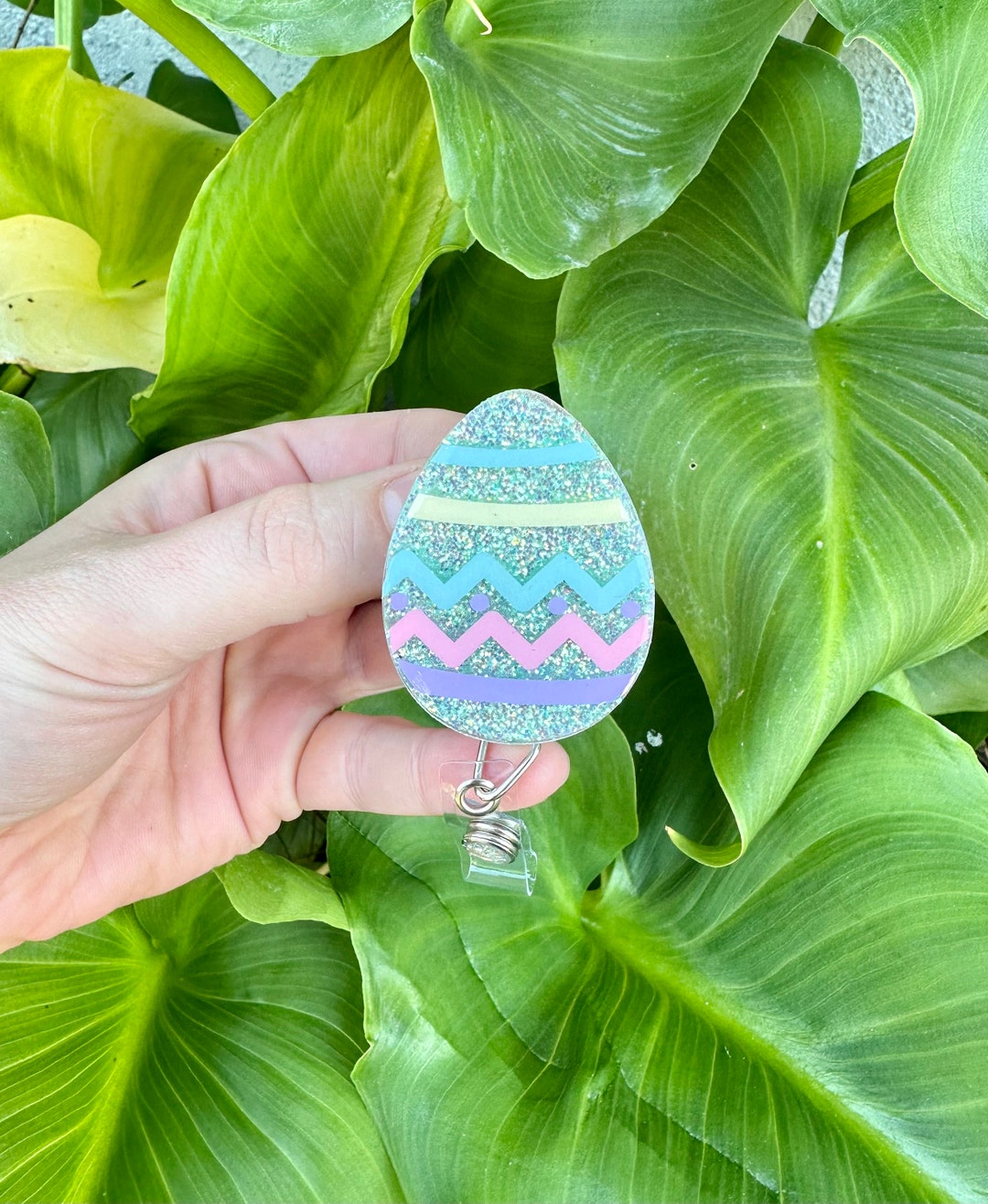 Mint Easter Egg Custom Badge Reel, Badge Reel Nurse, Spring Nurse ID ...