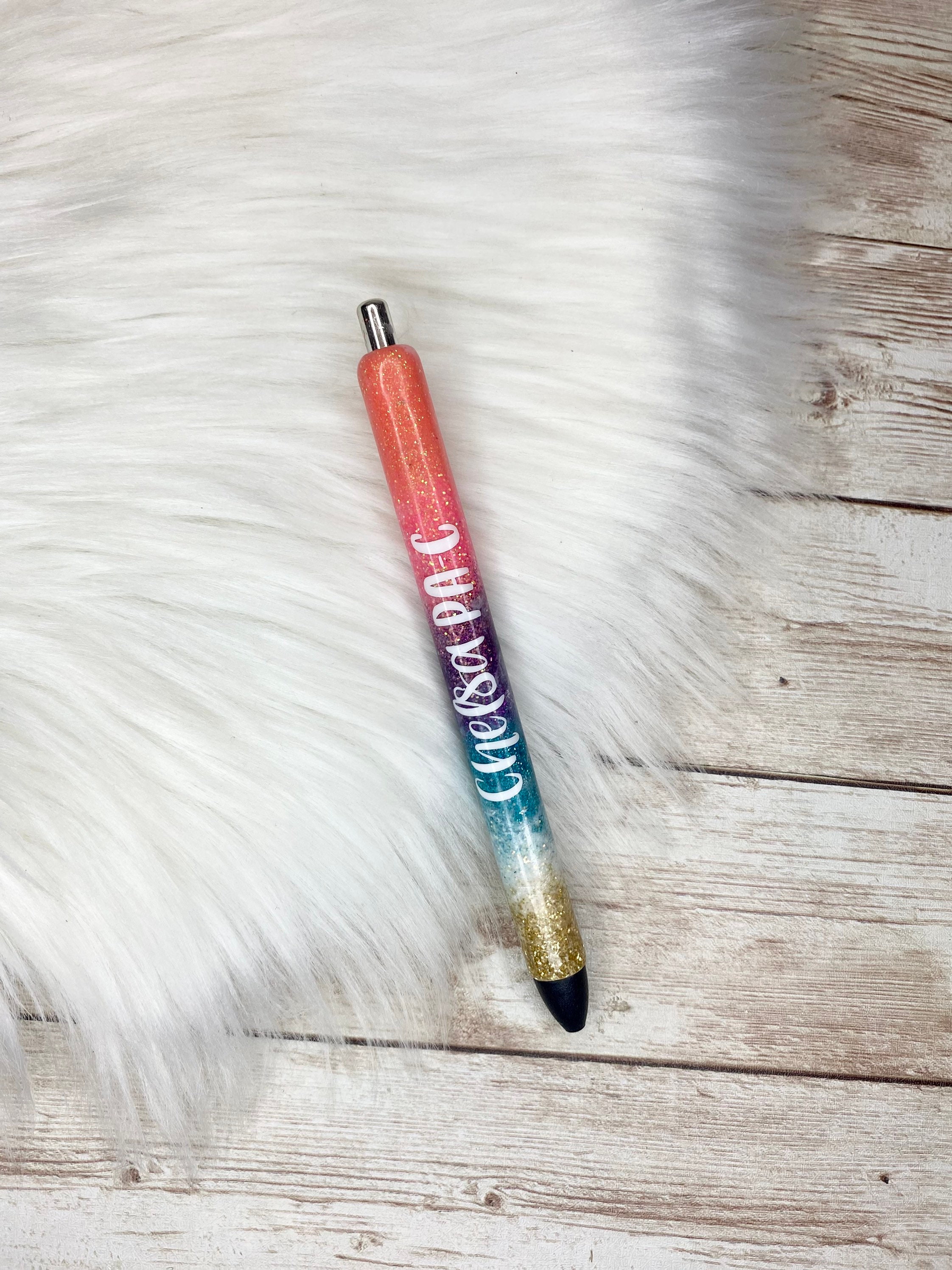 Neon Glitter Pen Beach Glitter Pen Custom Glitter Pen Epoxy - Etsy México