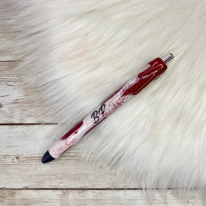 True Crime Pen Glitter Pen Custom Blood Splatter Pen - Etsy