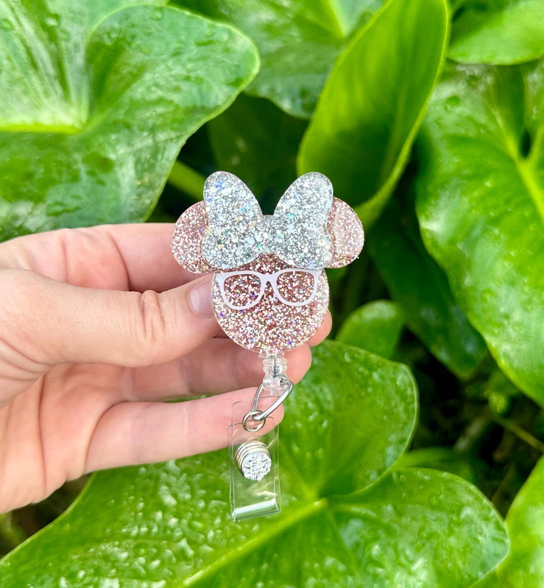 Eyeglasses Badge Reel Nurse, Optometry Badge Reel Nurse, Nurse Glitter ...