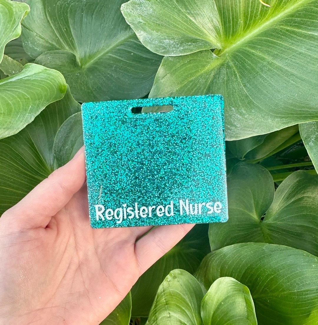 Teal Glitter Badge Buddy, Horizontal Badge Buddy, Vertical Badge Buddy ...