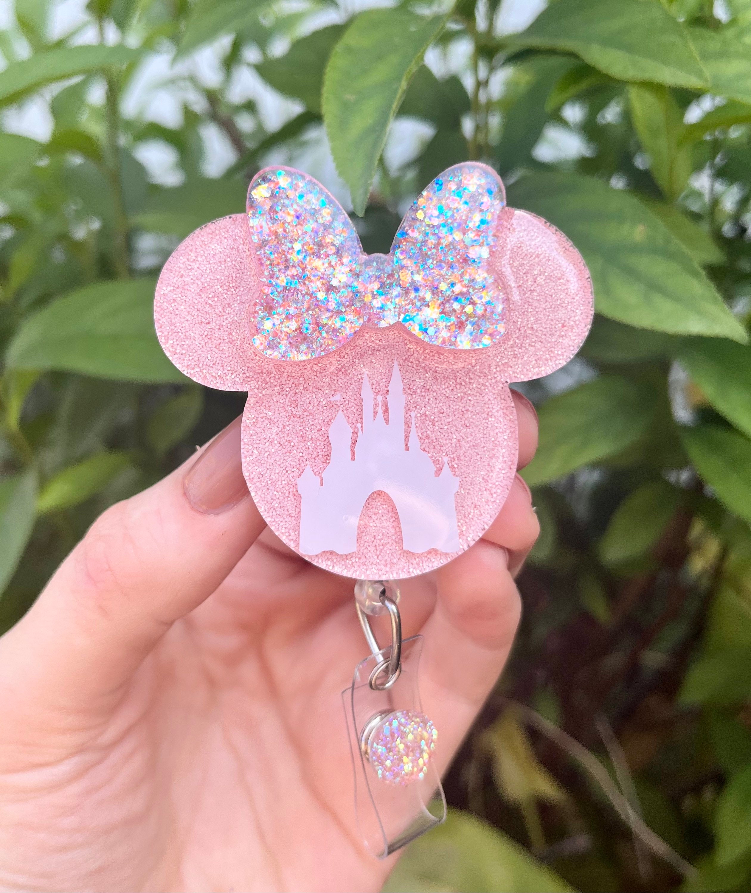 Castle Glitter Badge Reel Mouse Head, Badge Reel Nurse, Badge Reel ...