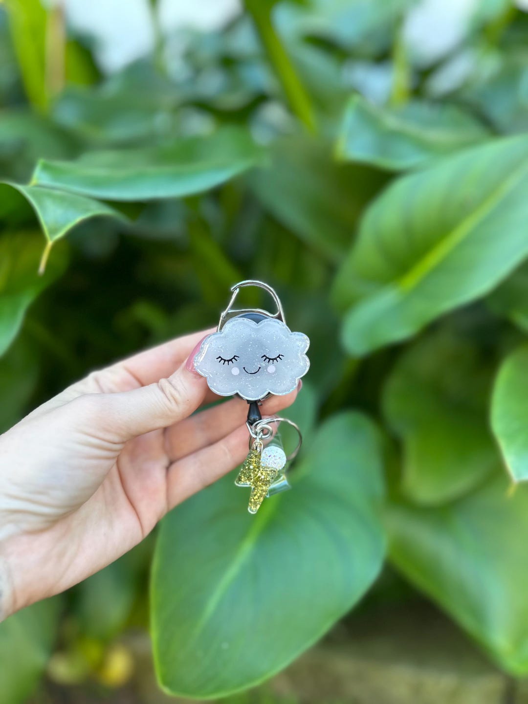 Glow in the Dark Happy Cloud Badge Reel, Badge Reel Nurse, Badge Reel ...
