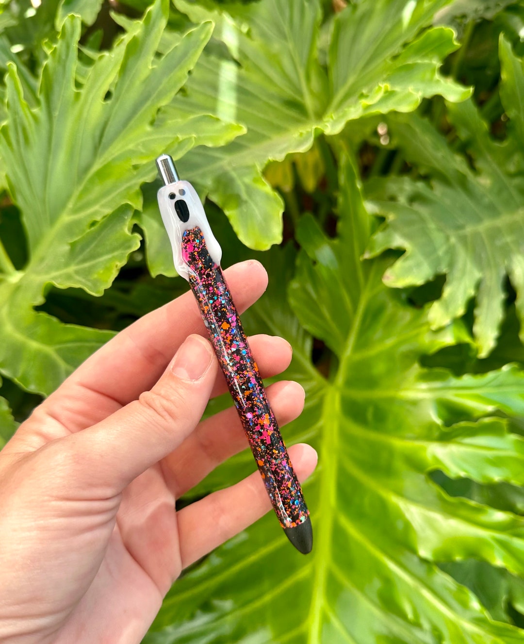 Ghost Face Drip Glitter Pen, Halloween Glitter Pen Custom, Glitter Pen ...