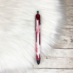 True Crime Pen Glitter Pen Custom Blood Splatter Pen - Etsy