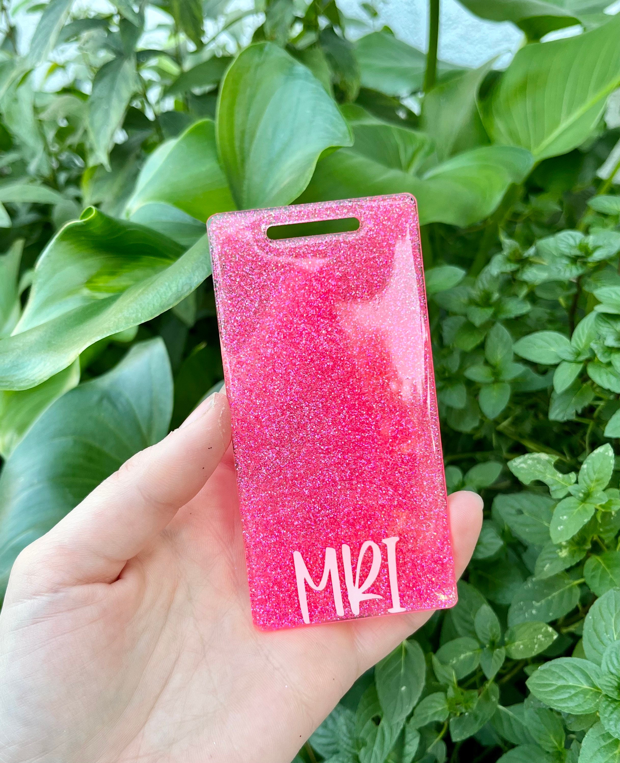 Hot Pink Glitter Badge Buddy, Horizontal Badge Buddy, Vertical Badge ...