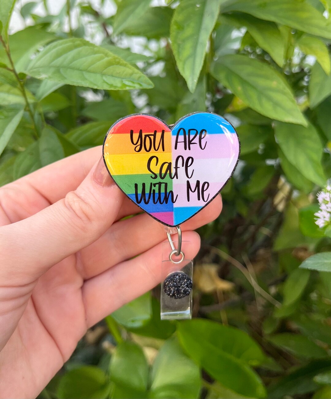 You Are Safe With Me Badge Reel, Pride Glitter Nurse Badge Reel, LGBTQ ...