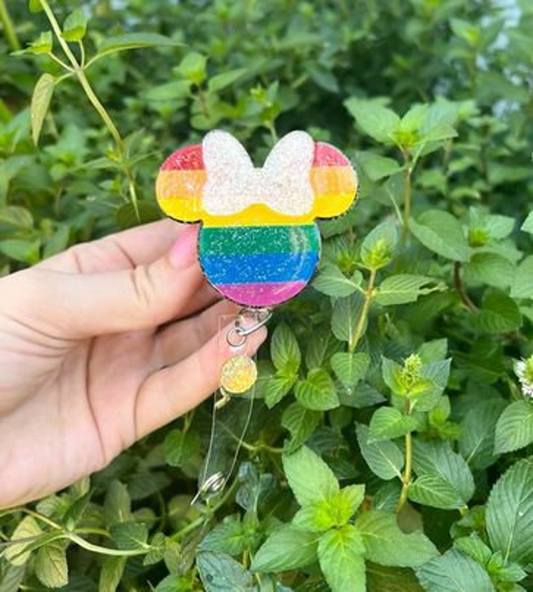 Pride Mouse Badge Reel, Pride Glitter Nurse Badge Reel, LGBTQ Badge ...